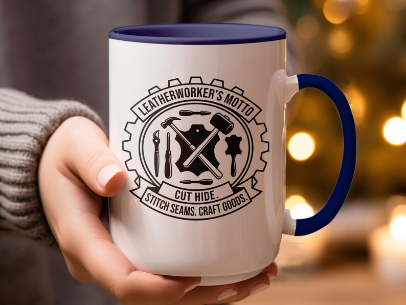 Leatherworker's Motto Mug, Stitch Seams Craft Goods, Artisan Gift Idea ...