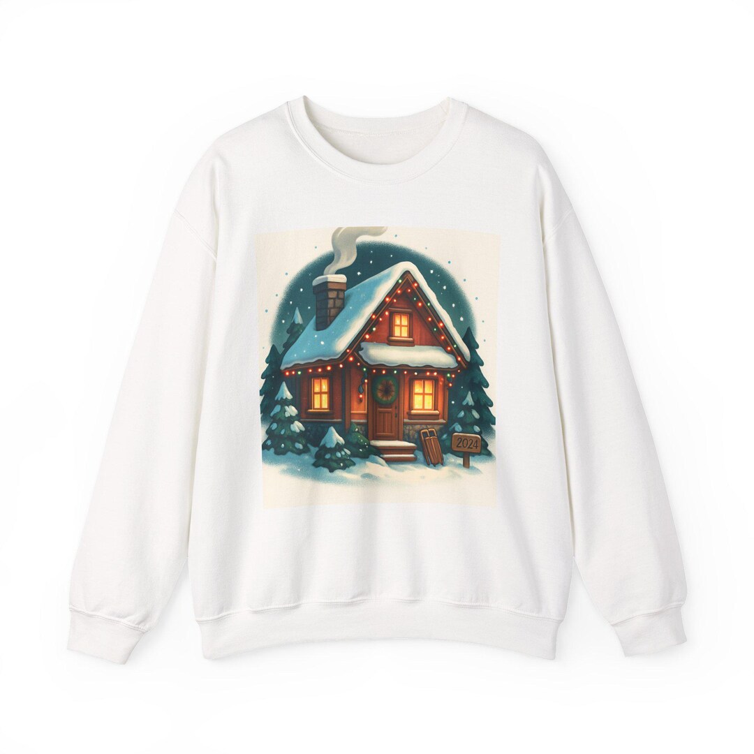Cozy Winter Cabin Crewneck Sweatshirt | Holiday Apparel - Etsy