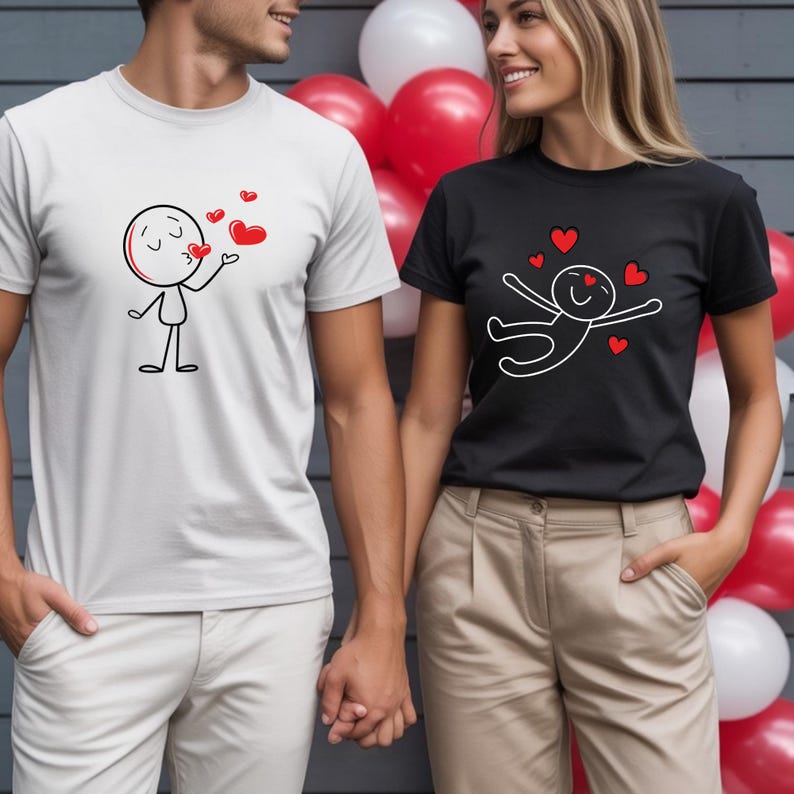 Stick Figure Couple Sweatshirts, Valentine's Day Matching Outfits - Etsy