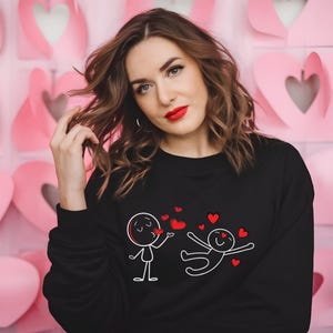Stick Figure Couple Sweatshirts, Valentine's Day Matching Outfits - Etsy