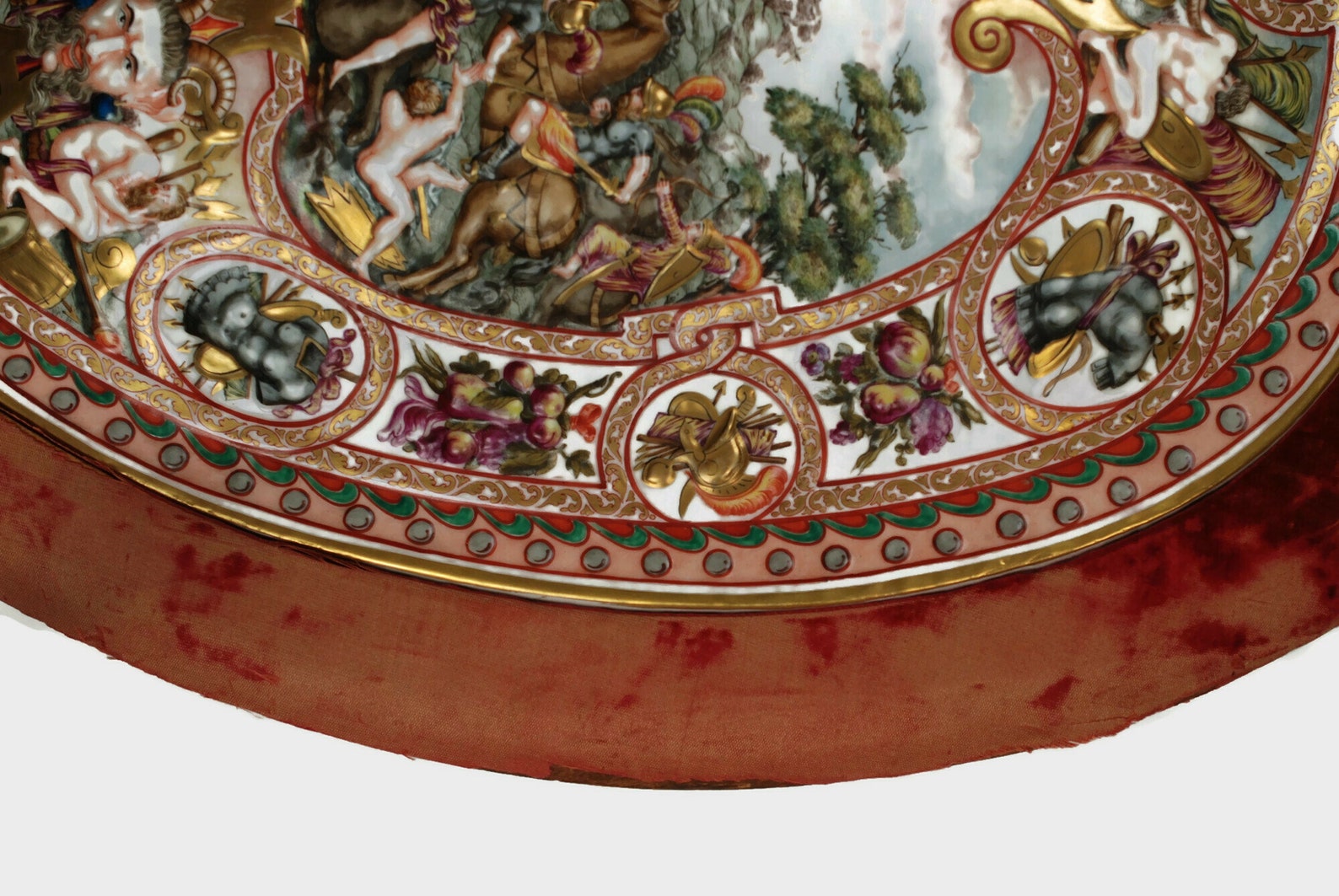 Large Antique Capodimonte Hand Painted Porcelain Shield With - Etsy