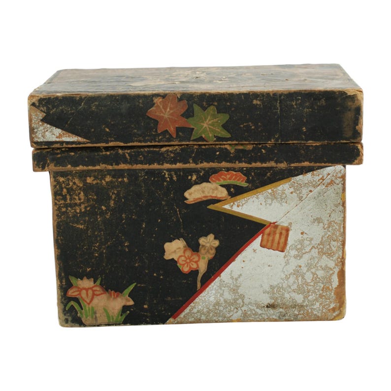 Antique Japanese Taisho Period Papered Wood Tea Box Tea Caddy, Art Deco ...