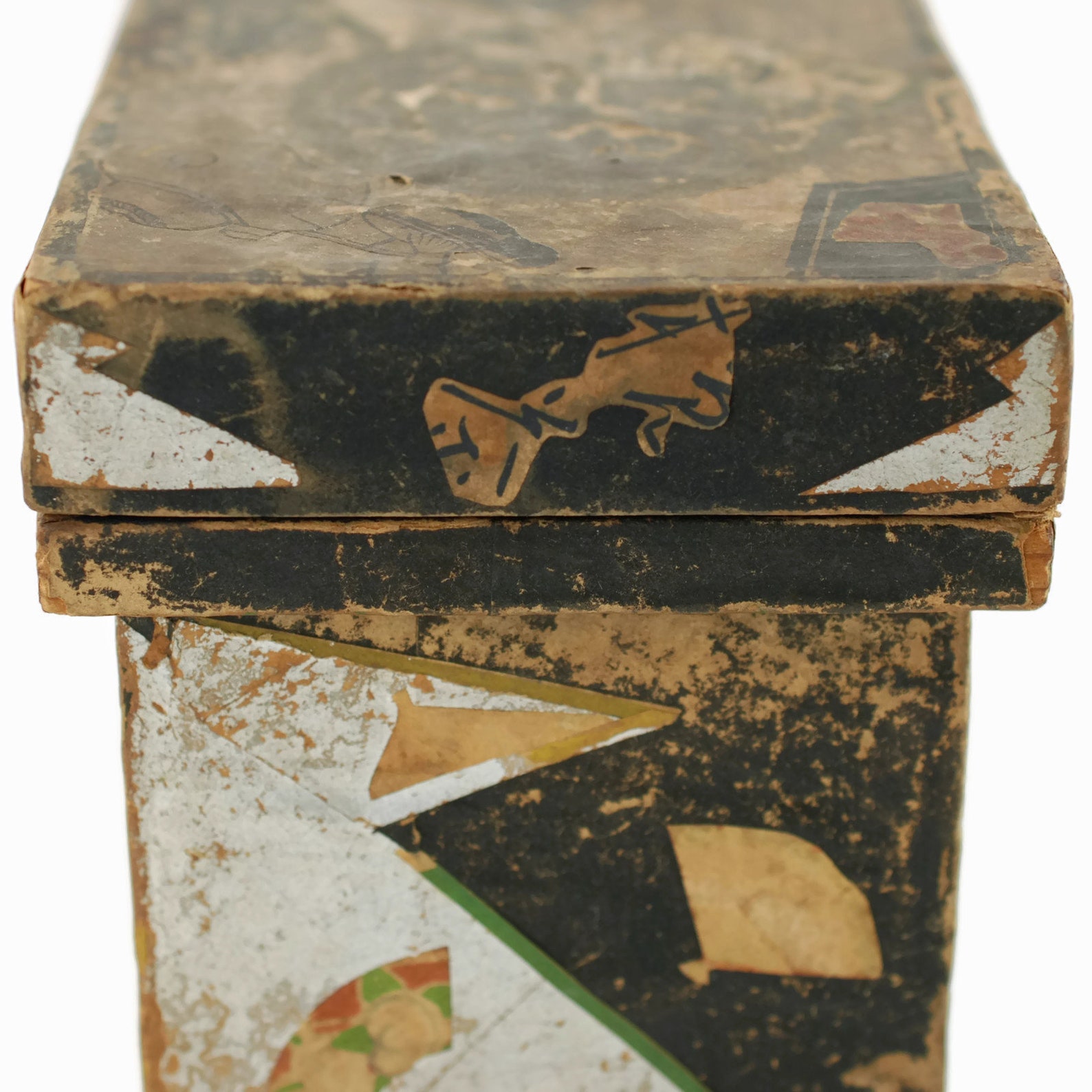 Antique Japanese Taisho Period Papered Wood Foil Lined Tea Box | Etsy