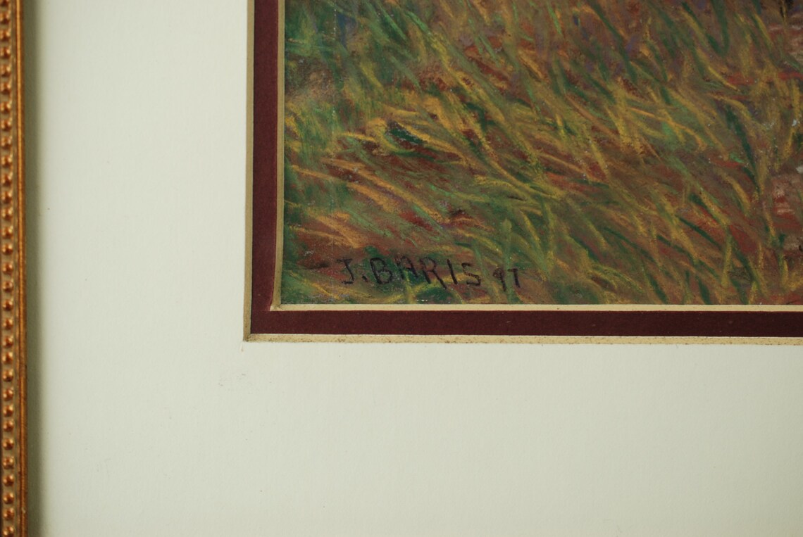 Vintage Joseph Baris Impressionist Pastel on Paper Original | Etsy