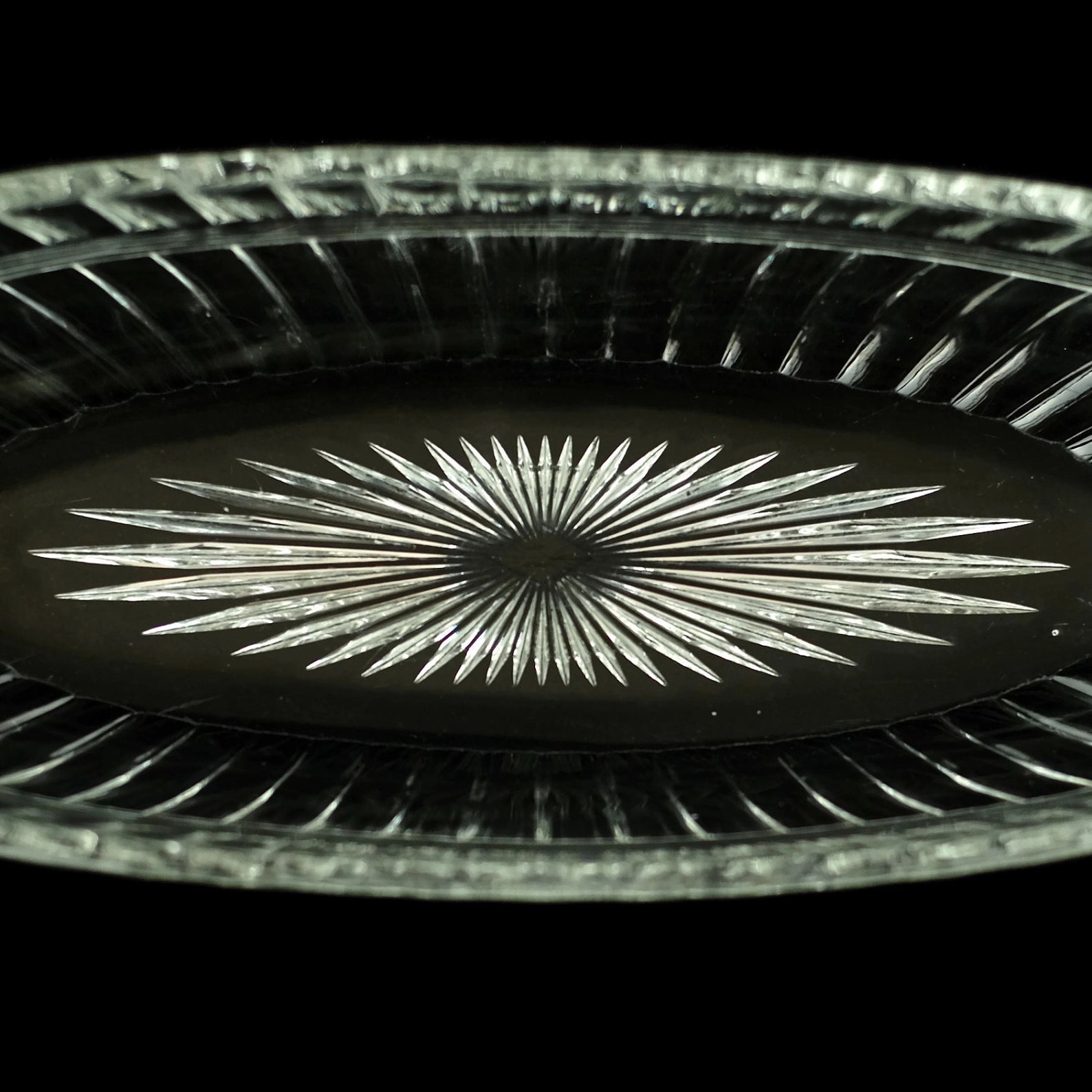 Antique Heisey Glass Company 'Banded Flute' Oval Dish | Etsy