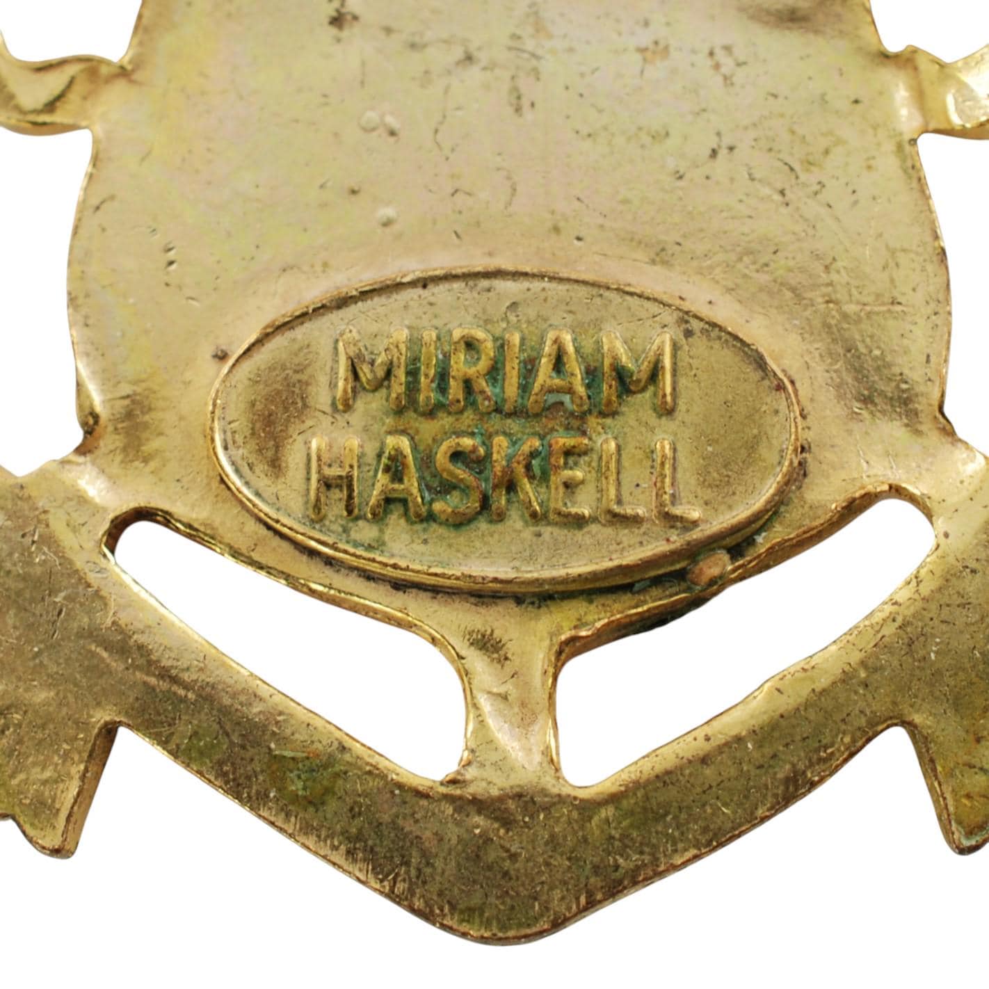 Vintage Signed Miriam Haskell Heraldic Brooch Pin in Russian Gilt ...
