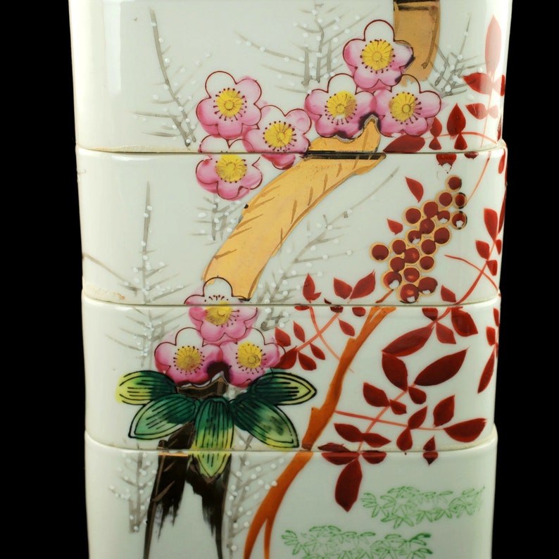 Vintage Japanese Porcelain Stacking Danju Jubako Hand Painted | Etsy