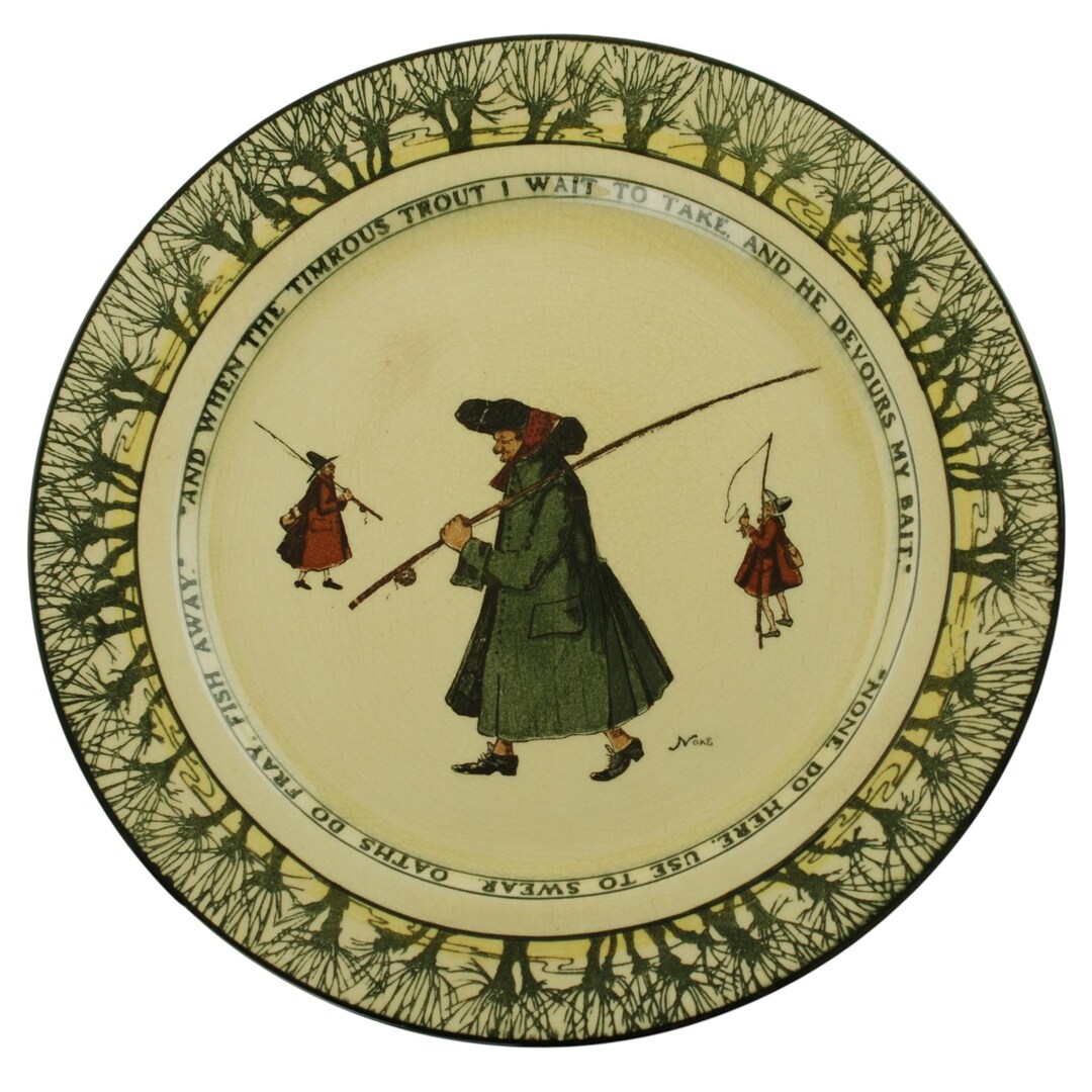 Antique Royal Doulton Isaac Walton Ware Charles Noke 10.5" Plate ...