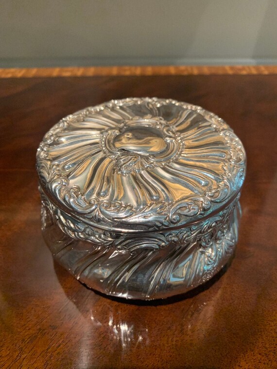Large Antique English Sterling Silver Lidded Box Goldsmiths | Etsy