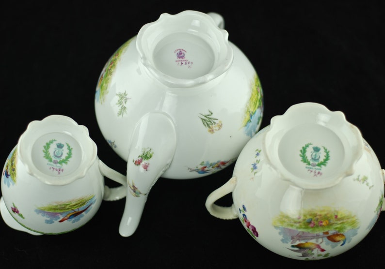 Antique George Jones & Sons Crescent China Three Piece Tea Set | Etsy