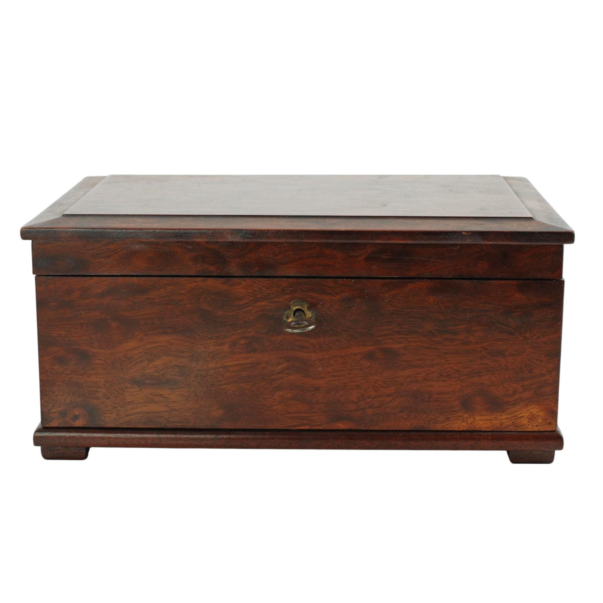 Vintage Handmade Lockable Wooden Box With Brass Hinges and Original Key ...