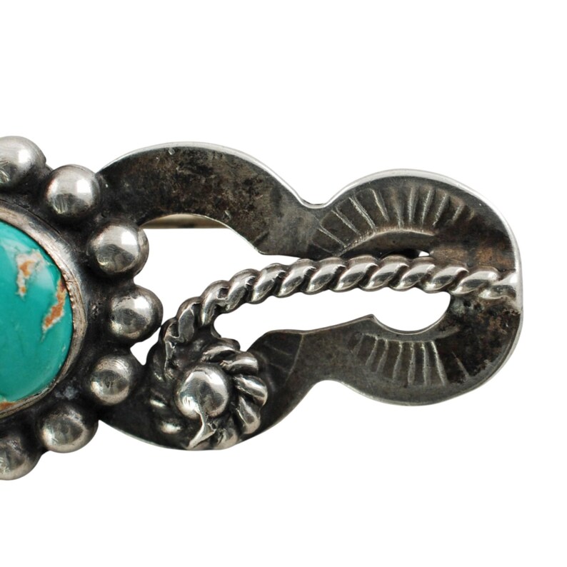 Vintage Native American Natural Turquoise Sterling Silver Brooch Pin ...
