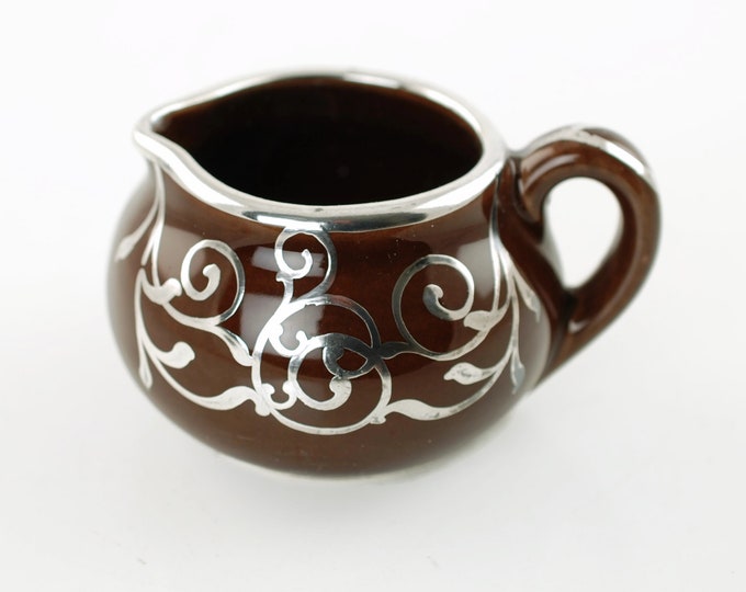 Antique Guernsey Cooking Ware Cambridge Art Pottery Creamer With Silver ...