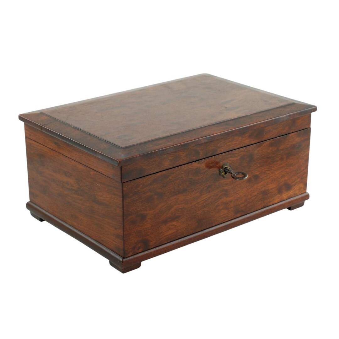 Vintage Handmade Lockable Wooden Box With Brass Hinges and Original Key ...