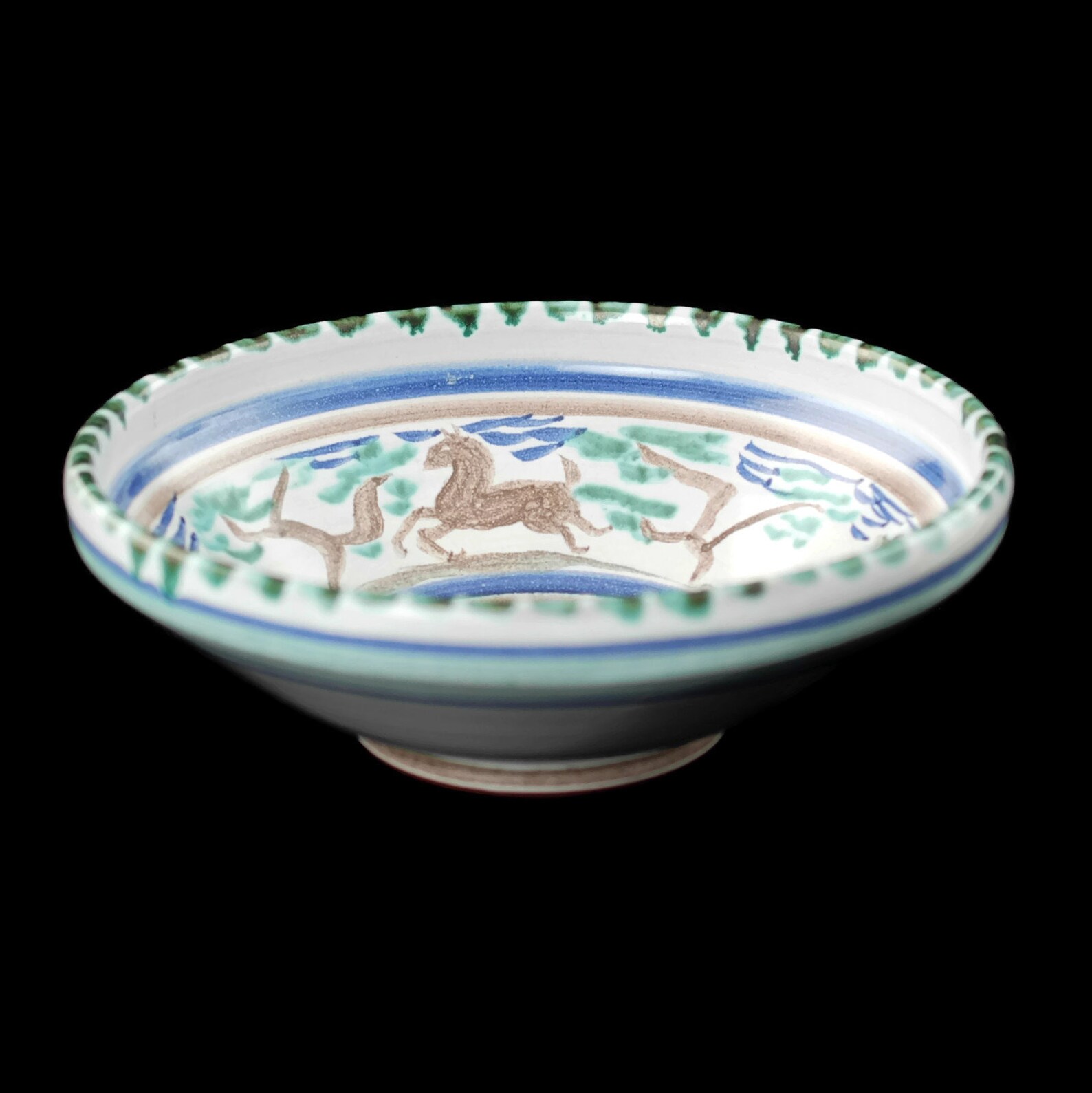 Vintage Edgar Littlefield Glazed Earthenware Bowl Horse and - Etsy