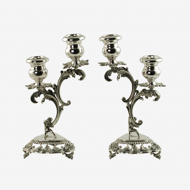 Vintage Italian Sterling Silver Rococo Candle Holders - Etsy