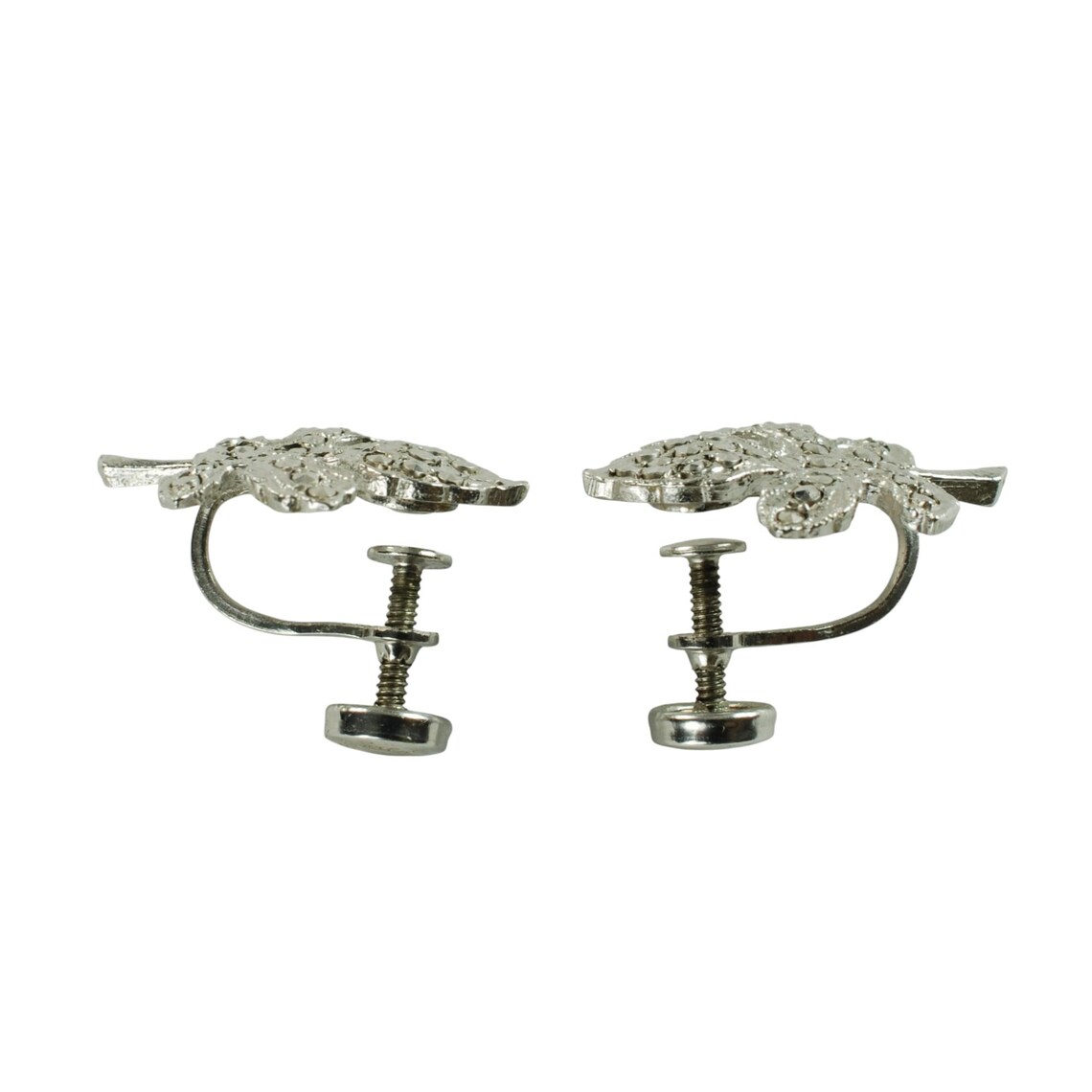 Vintage Sterling Silver and Marcasite Maple Leaf Brooch Pin and Earring ...