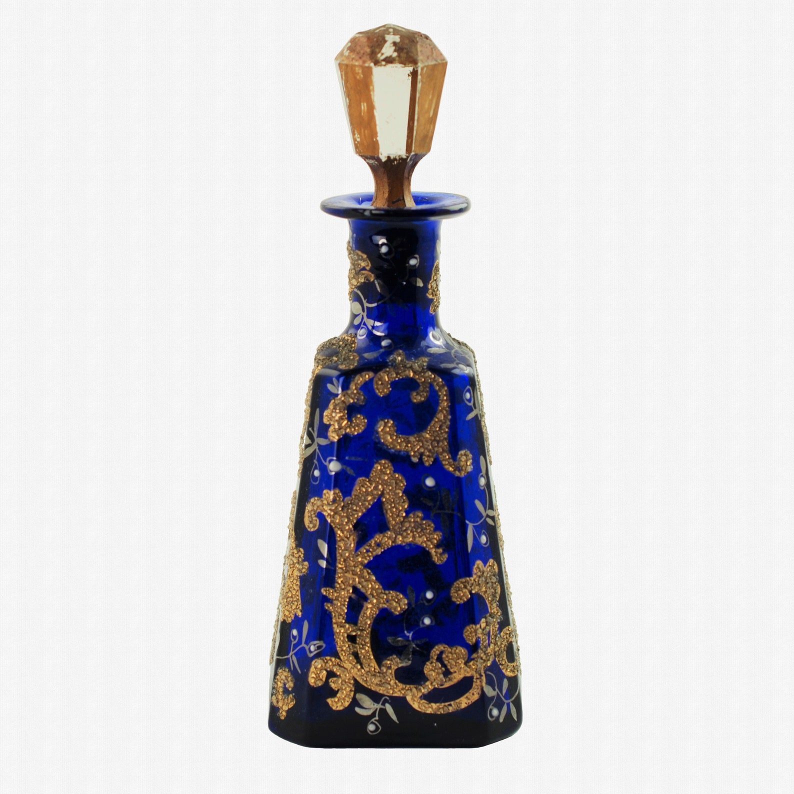 Antique Numbered Cobalt Blue Perfume Bottle Hand Decorated in - Etsy