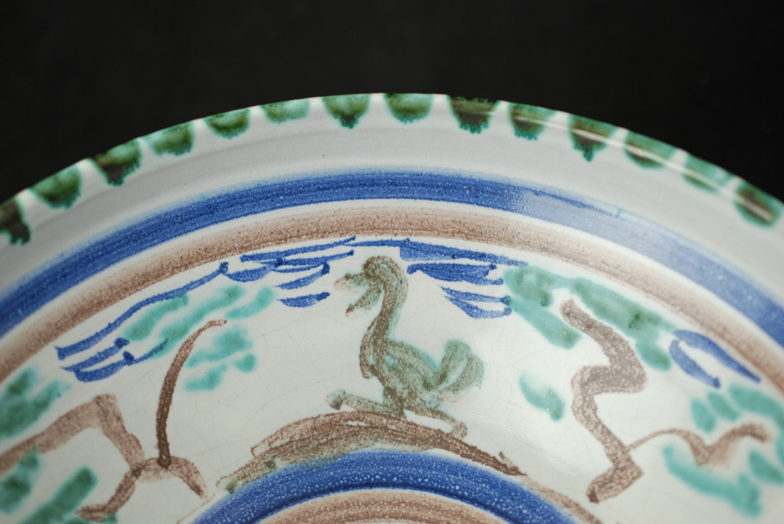 Vintage Edgar Littlefield Glazed Earthenware Bowl Horse and - Etsy