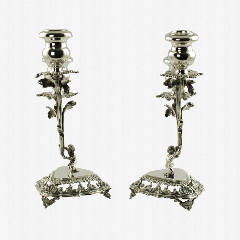 Vintage Italian Sterling Silver Rococo Candle Holders - Etsy