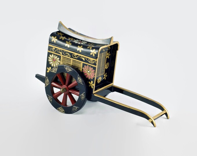 Vintage Japanese Lacquered Wood 'ox Cart' Box - Etsy