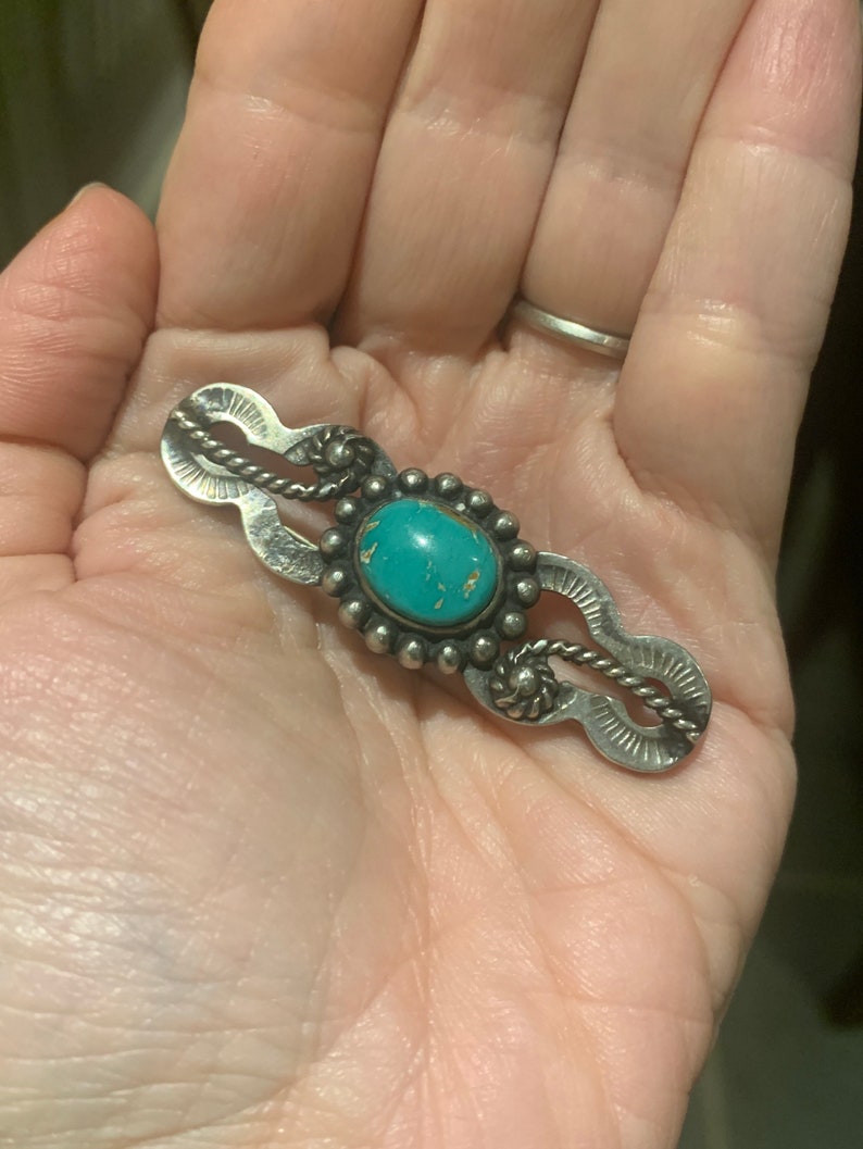 Vintage Native American Natural Turquoise Sterling Silver | Etsy