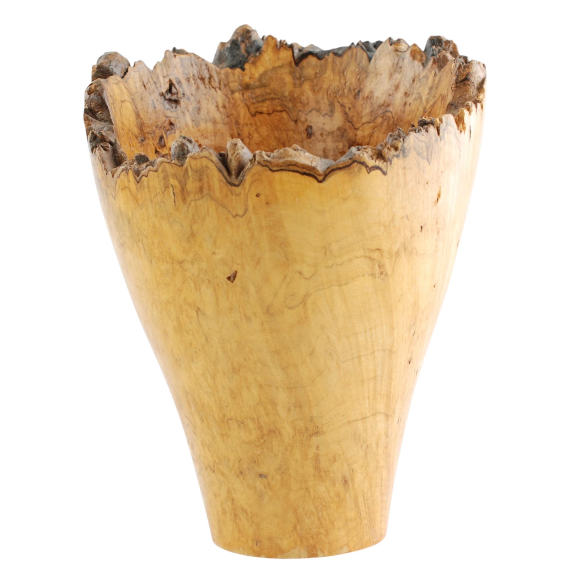 Artisan Maple Burl Wood Vase by Jerry Mckay, Hand Turned Live Edge Burl ...