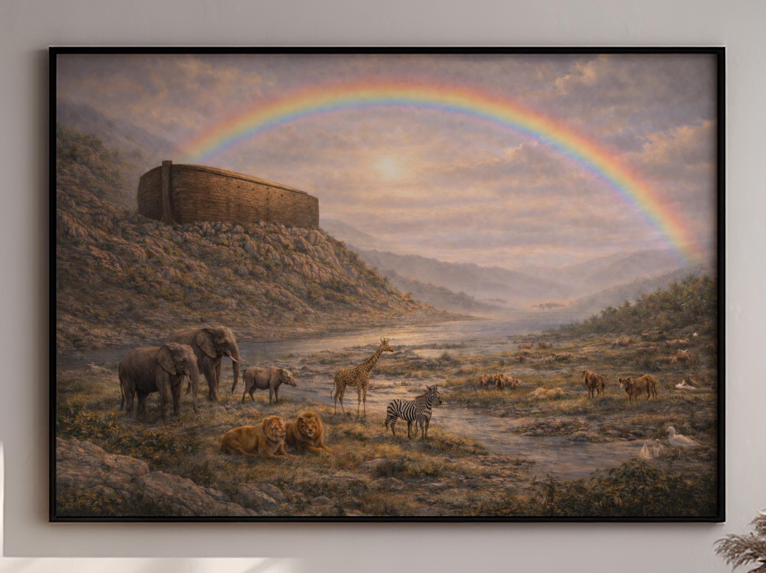 Noah's Ark Rainbow Print – Biblical Covenant Art (digital Download) - Etsy