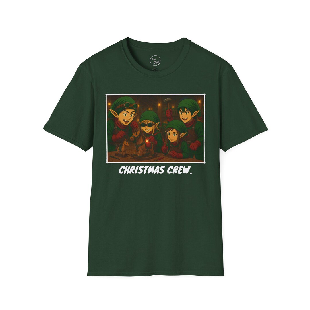 Elves Workshop Tee | Santa Workshop Power-up | Anime Elf Holiday Shirt ...