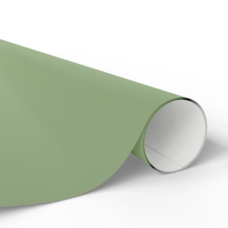 Sage Green Wrapping Paper Roll, Matte Solid Gift Wrap, Minimalist Eco ...
