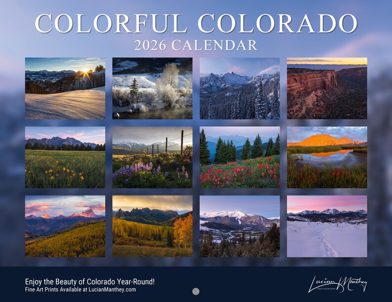 2026 Colorado Wall Calendar – Scenic Mountain Landscape Photography for ...