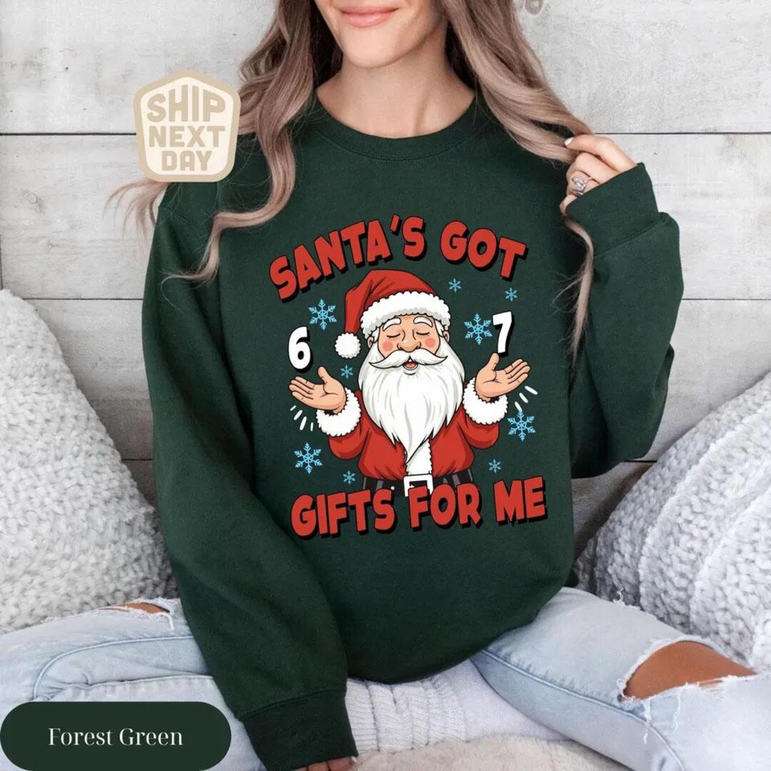 Six Seven Meme PNG Digital Download, Funny Christmas Clipart, Santa ...