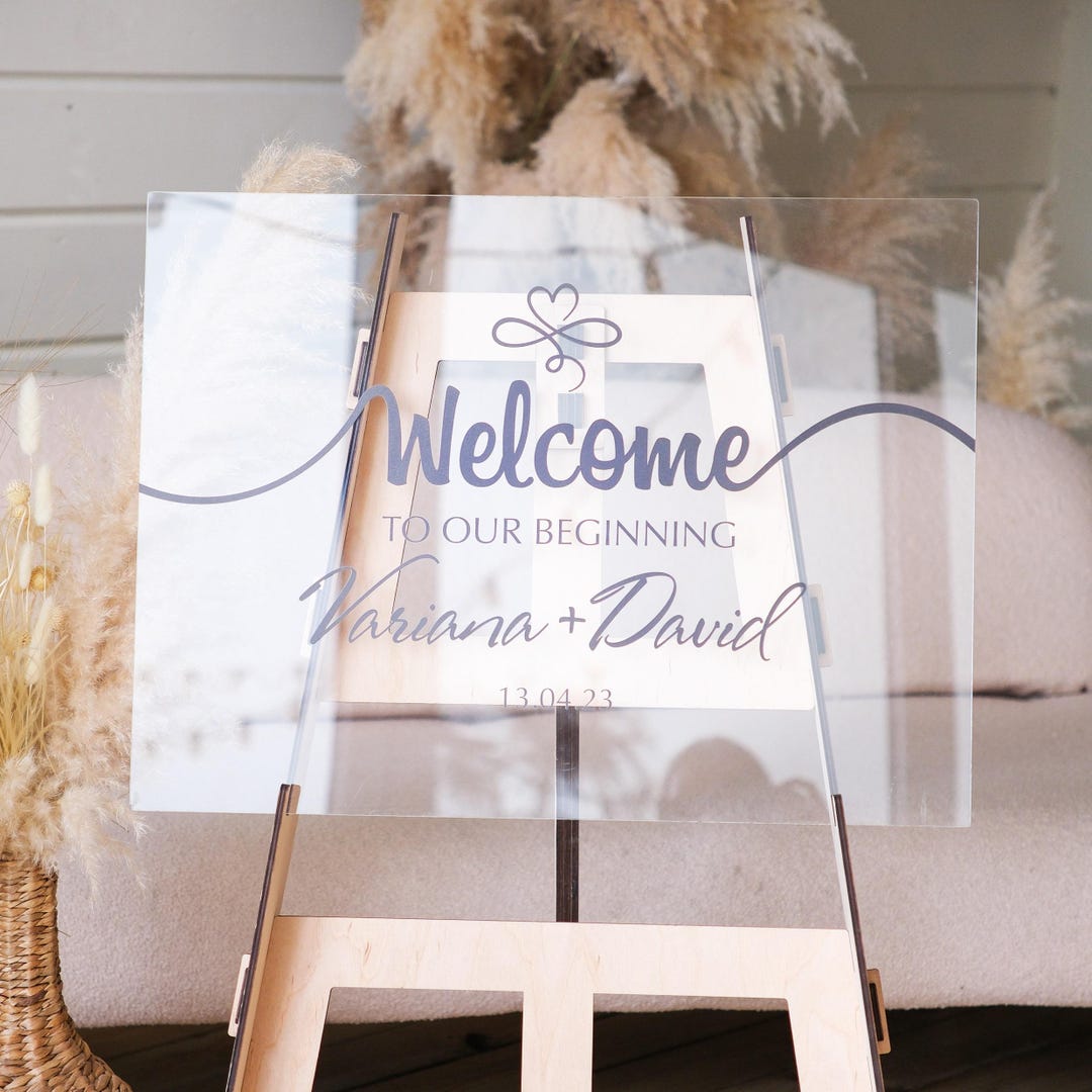 Clear Acrylic Welcome Sign, Personalized Wedding Sign, Wedding ...