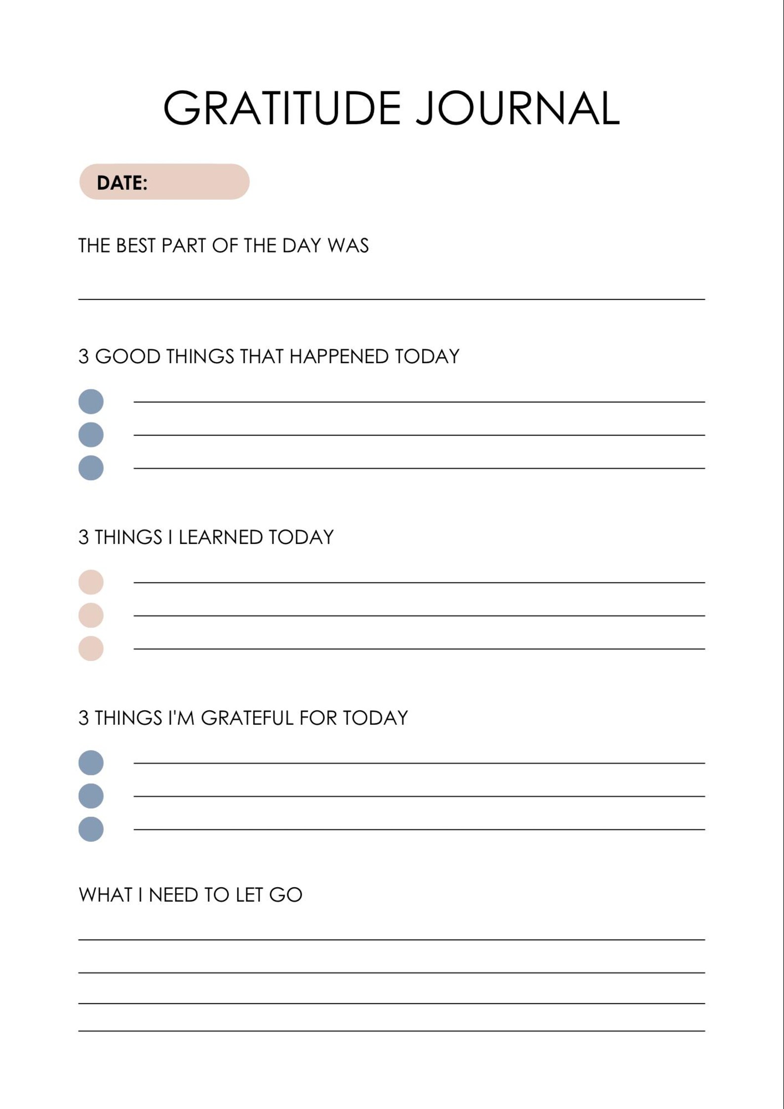 Printable Gratitude Journal for Daily Reflections (PDF Pattern) - Etsy