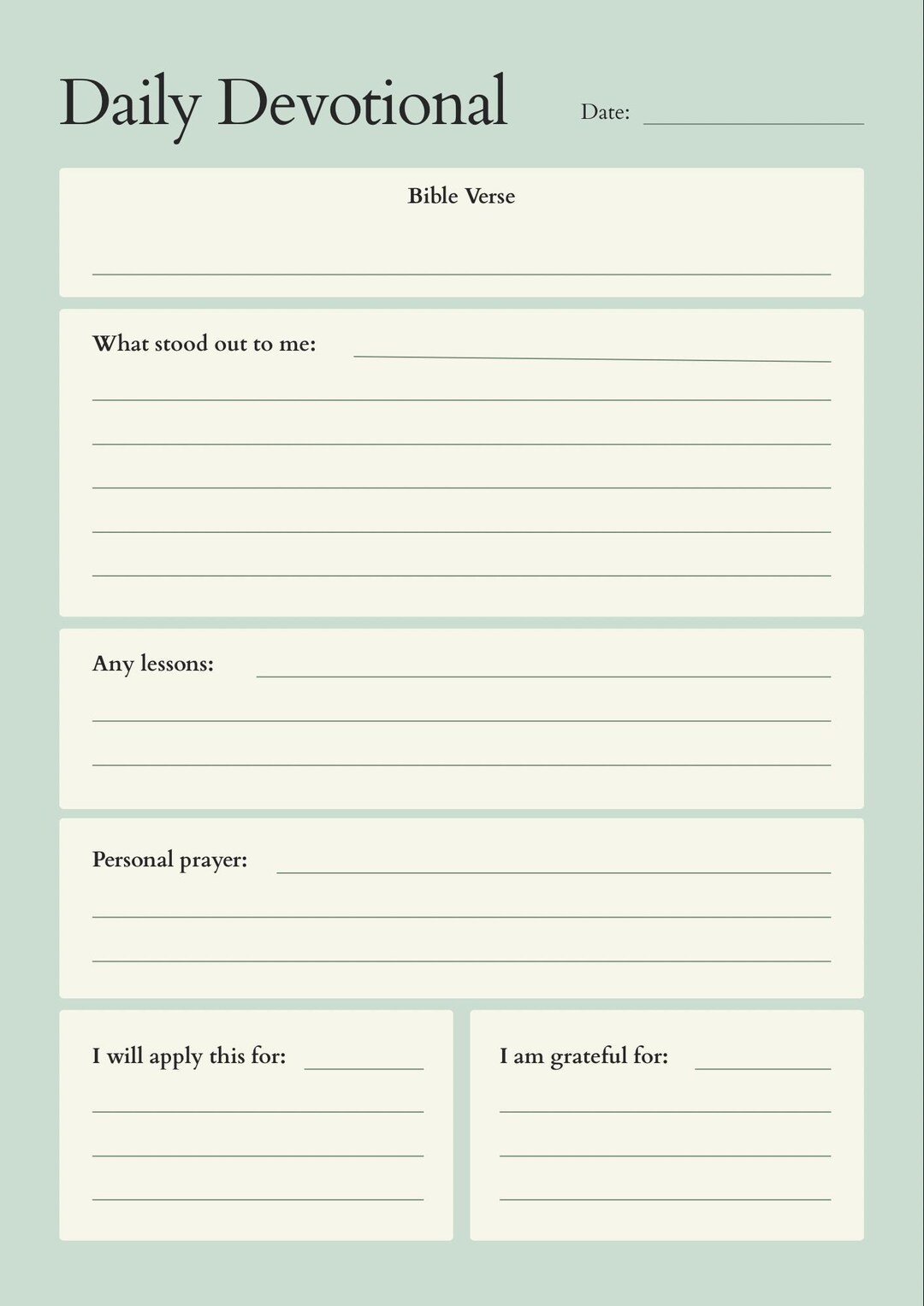 Printable Daily Devotional Journal (PDF) - Etsy