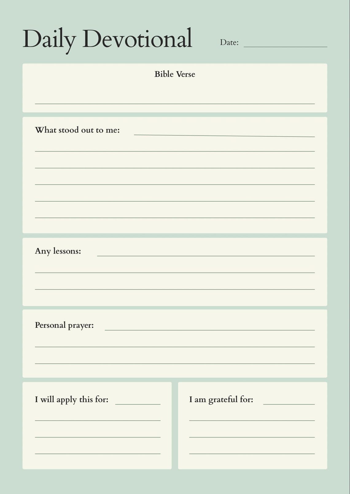 Printable Daily Devotional Journal (PDF) - Etsy