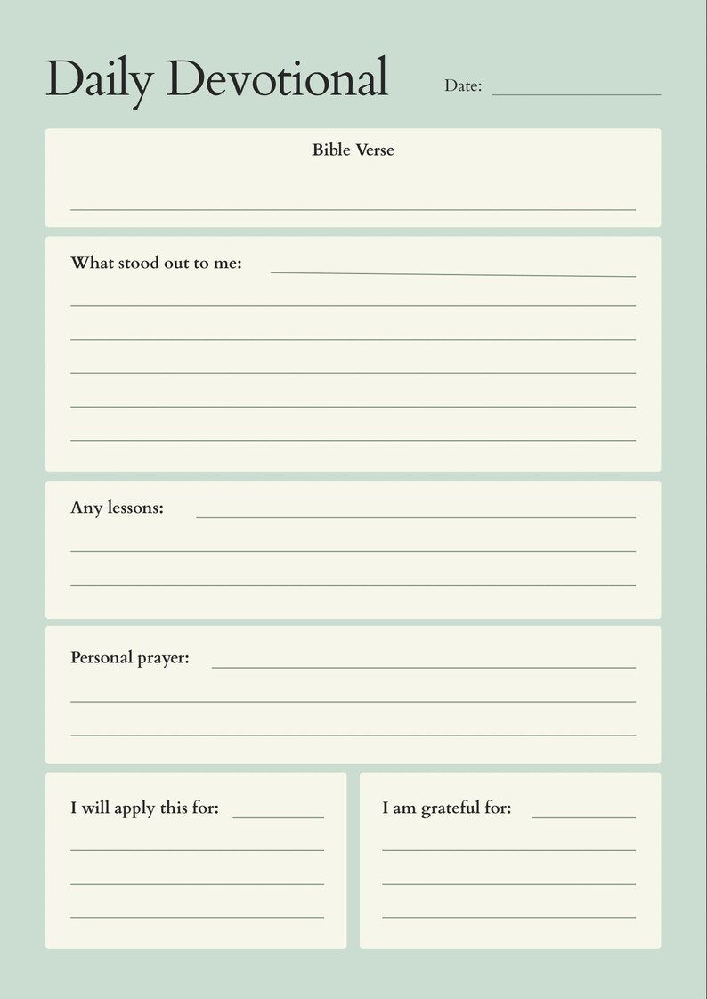Printable Daily Devotional Journal (PDF) - Etsy