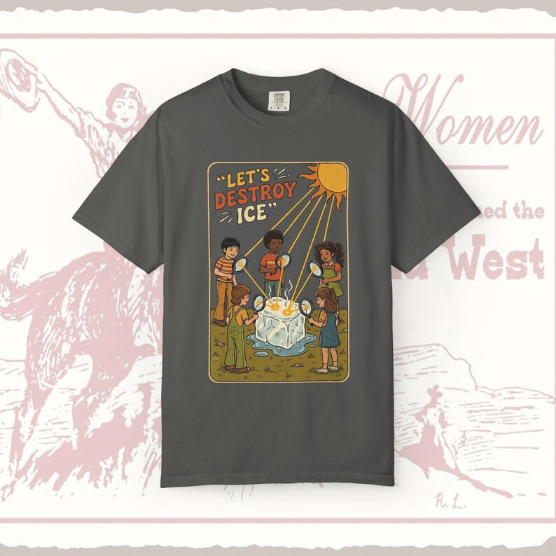 Let's Destroy ICE | Protest Cartoon T-shirt | Melting Ice Block, Kids ...