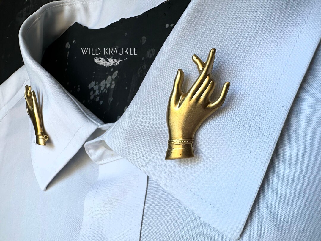 Victorian Hands Collar Pins Brooch, Lapel Pins Pointing Hand Victorian ...