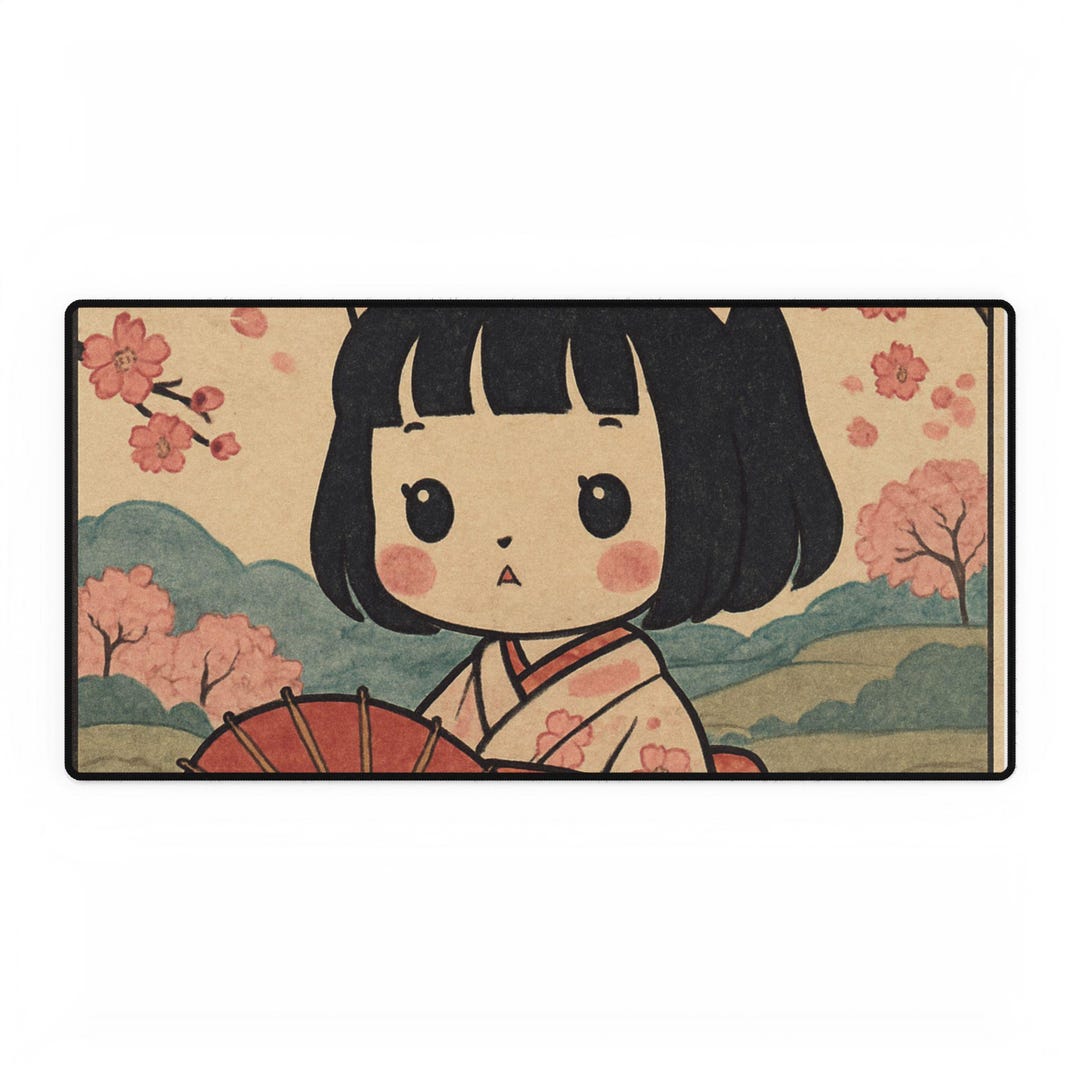 Kawaii Desk Mat| Cute Asian Style Office Decor - Etsy