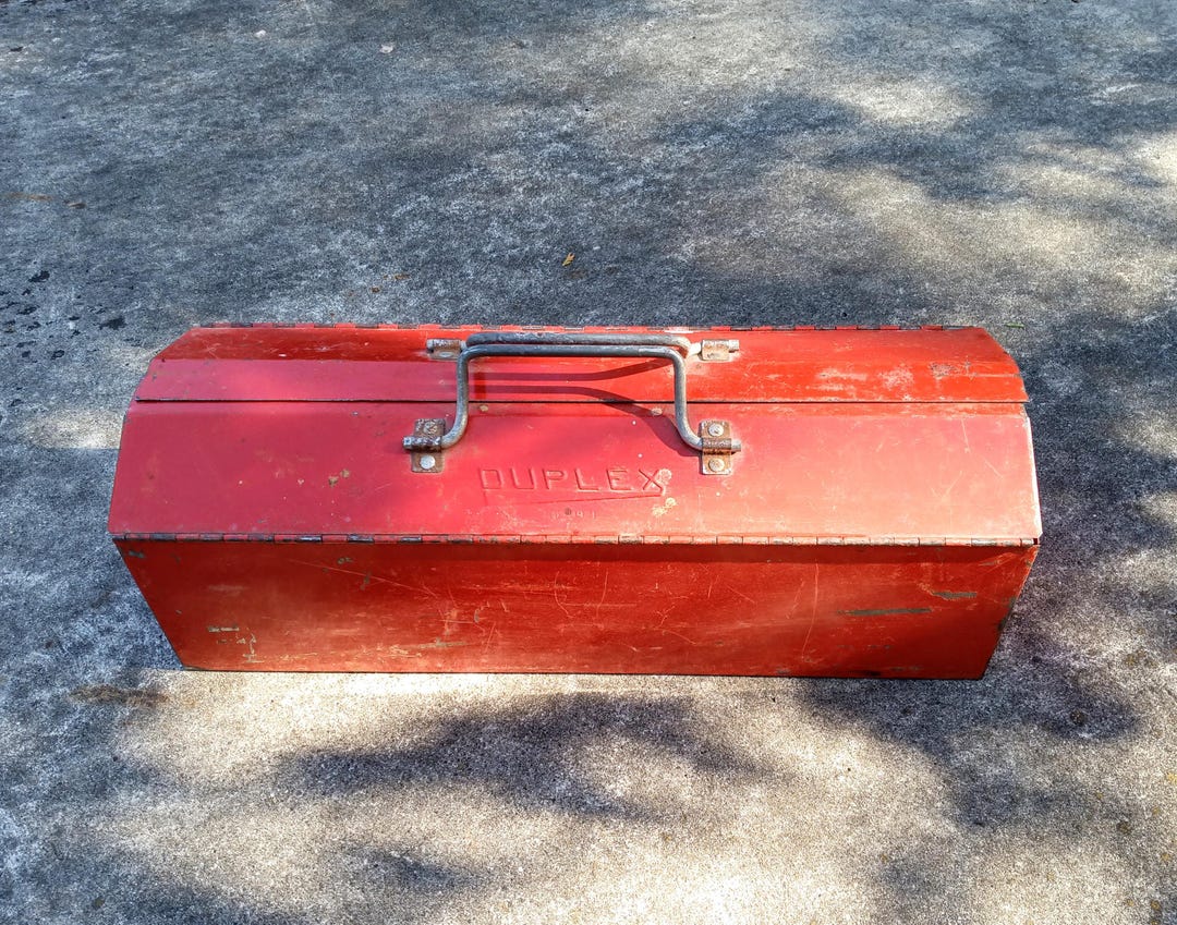 Old DUPLEX Red Metal Tool Box, Machine Tool Box, Heavy Duty, Tool ...