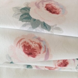 Springmaid Soft Pink Roses QUEEN Flat Sheet, Full Flat, Vintage Sheet ...