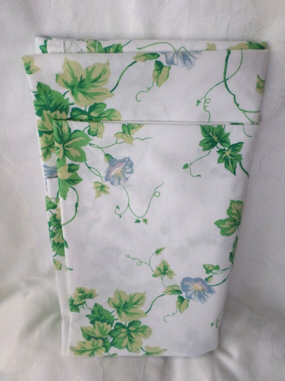 Vintage Ivy and Morning Glory Sheet Cannon Sheet Twin Flat - Etsy