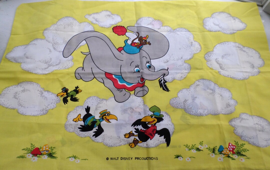 Unused Vintage Walt Disney Dumbo Pillowcase, RARE Find, New Old Stock ...
