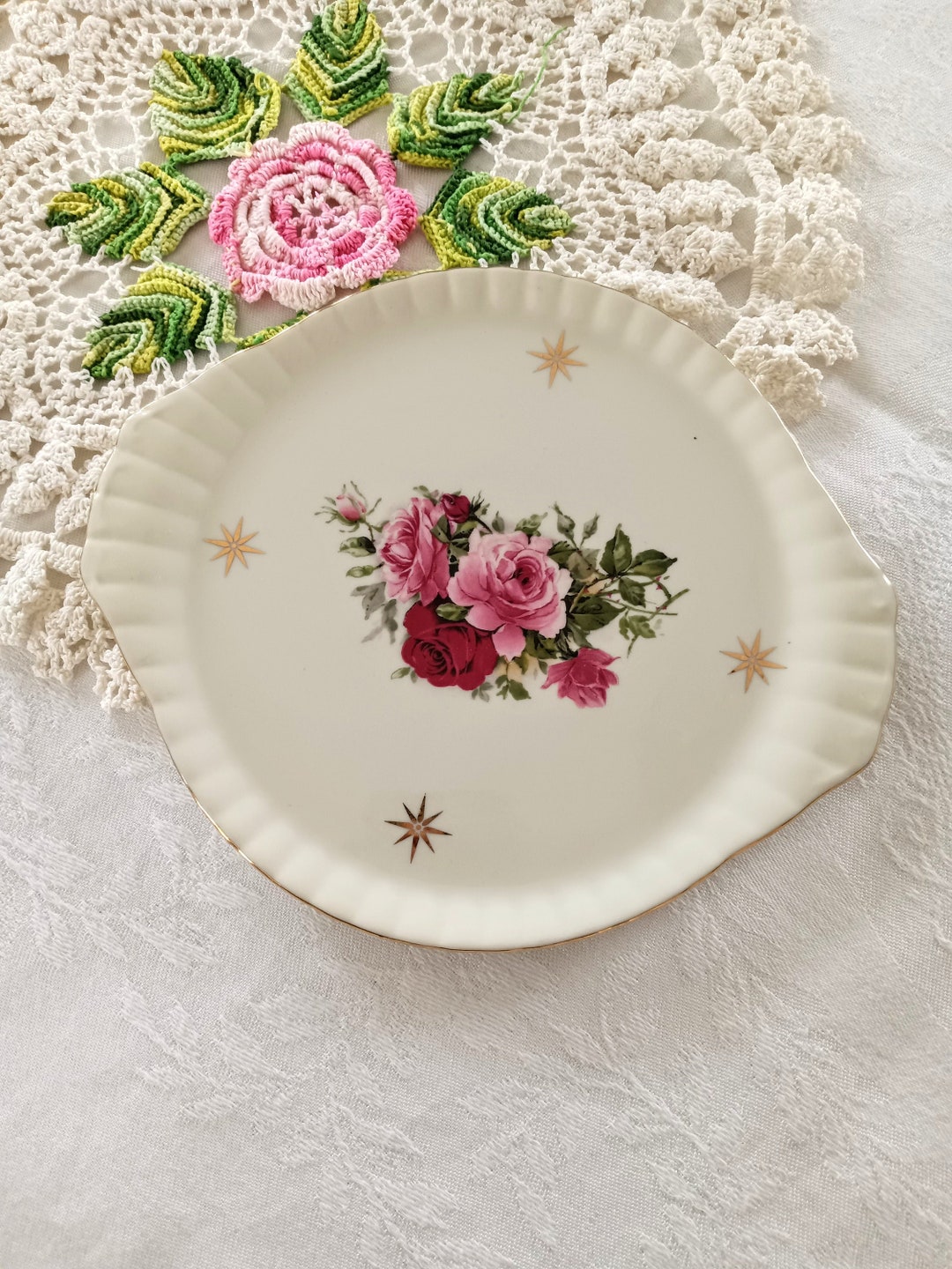 Baum Bros Vintage Plate With Roses, Formalities, Plate With Handles ...