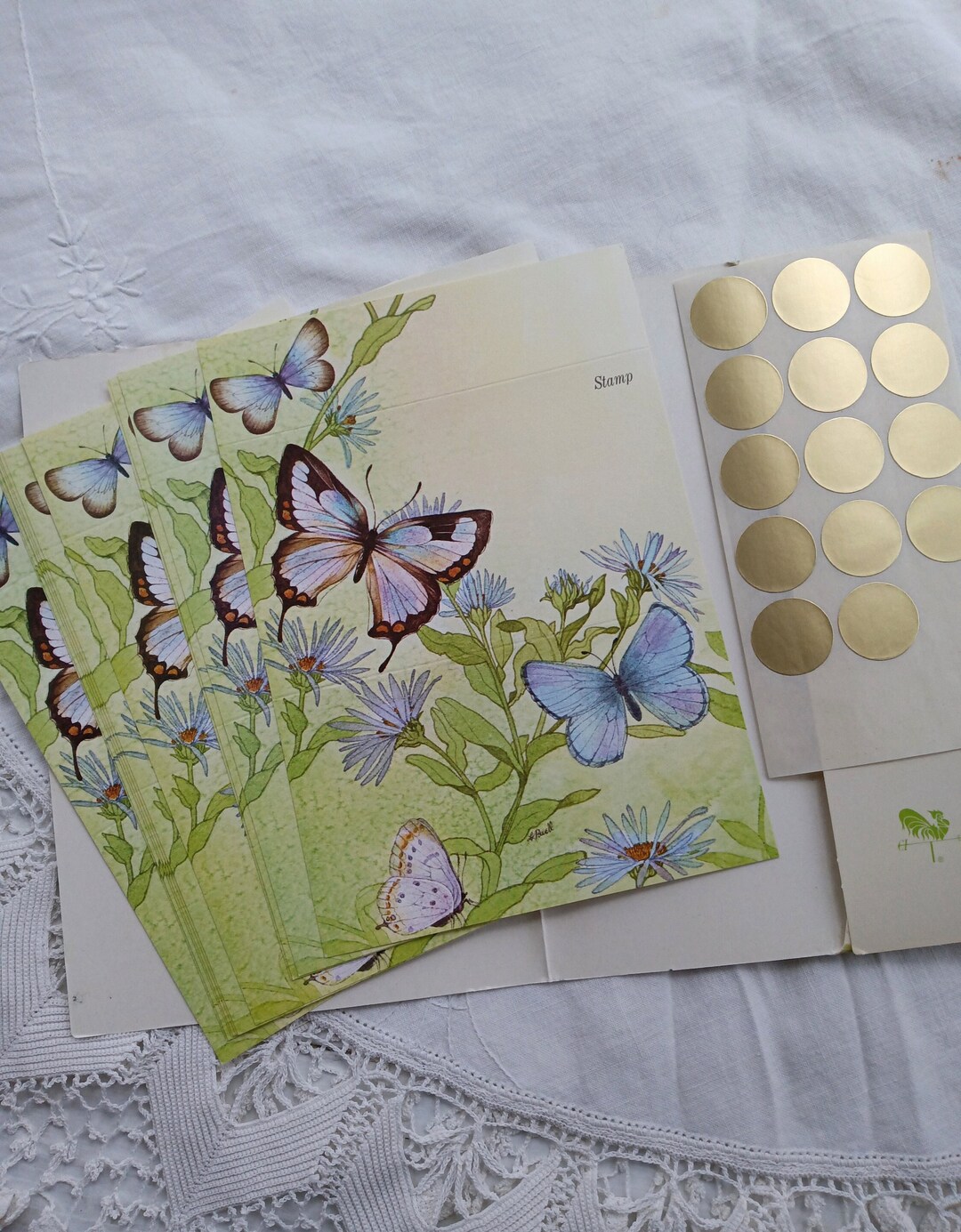 1980s Current Just A Notes Note Cards, Set of 12, Gold Seals ...