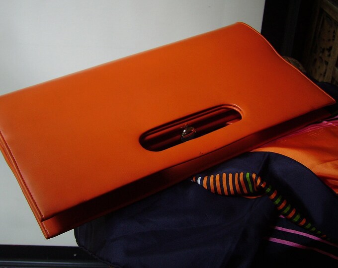60s Orange Architectural Handbag/clutch - Etsy