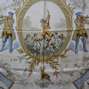 60s HERMES Rabbit Hunt petite Venerie Silk Scarf | Etsy