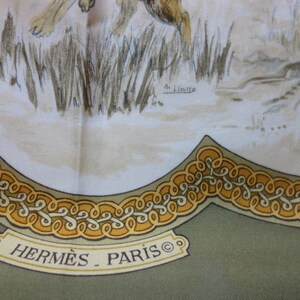 60s HERMES Rabbit Hunt petite Venerie Silk Scarf | Etsy