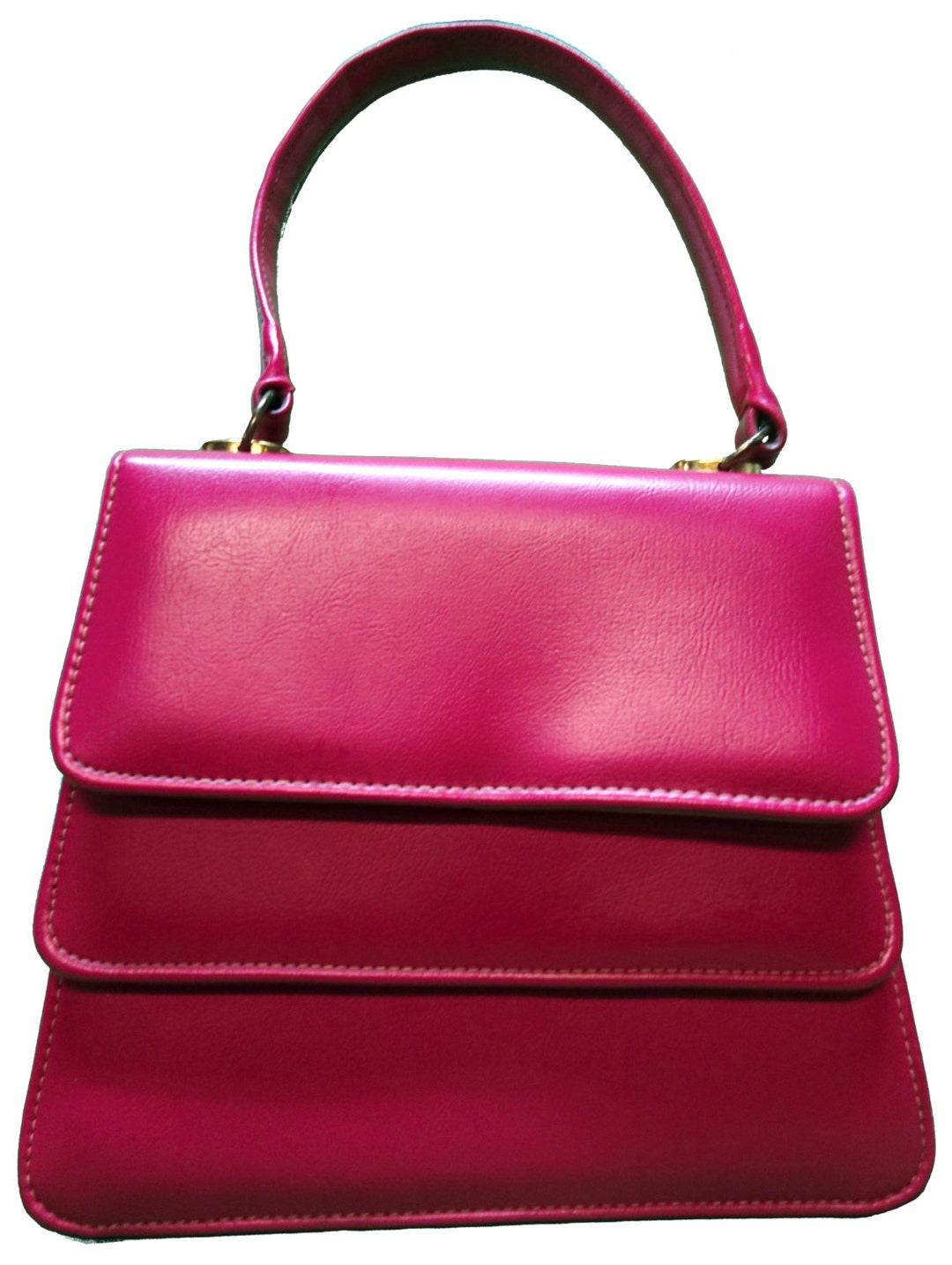 Vintage 60s Raspberry Pink Leather Purse Handbag 23% OFF - Etsy